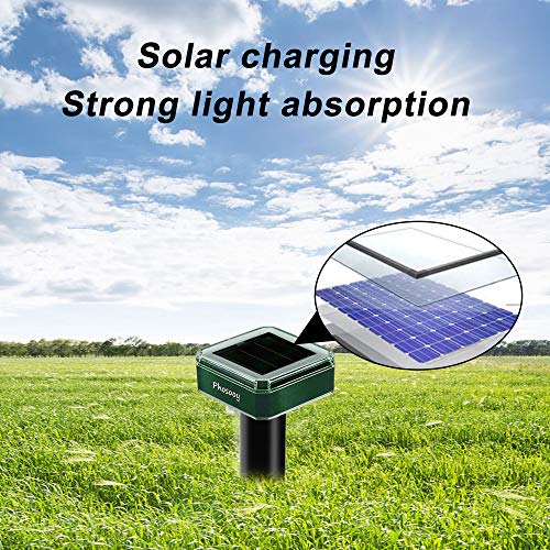 Phosooy Solar Mole Repellent Stakes, 4 Pack Solar Powered Ultrasonic ...