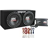 Amazon.com: MTX TNP212D2 12" 1200 Watt 4 Ohm Dual Loaded Car Audio Subwoofer Package with Sub ...