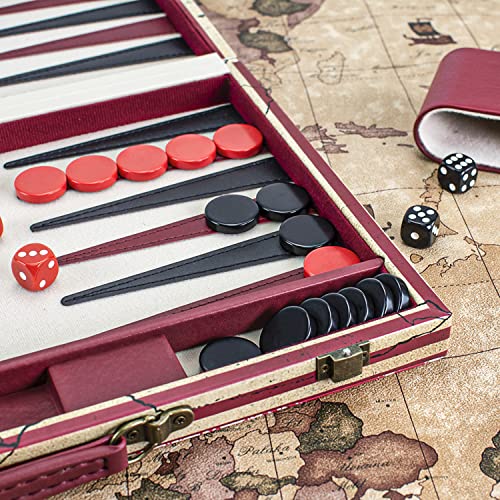 Backgammon Set, Classic Backgammon Board Game with Vintage American ...