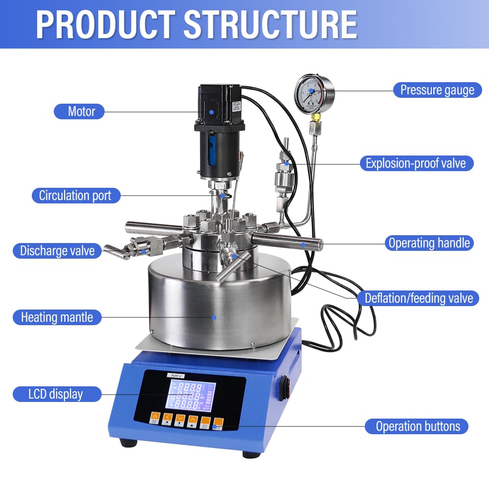 HNZXIB Laboratory 100ml Desktop Mechanical Stirring High-Pressure ...