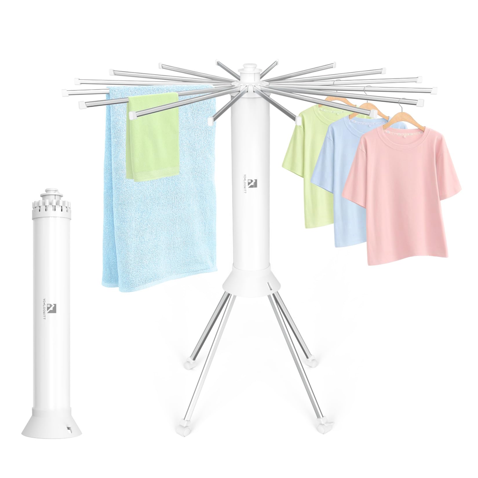 YoolooKitt Quadruped Clothes Drying Rack with Wheels,Heavy Duty Drying ...
