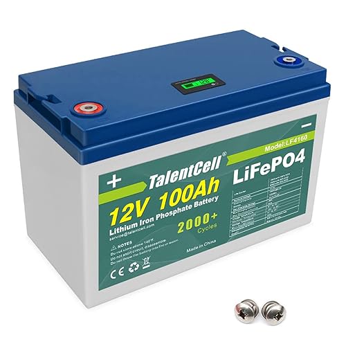 Talentcell 12V 100Ah Lithium Iron Phosphate Deep Cycle Battery Pack ...