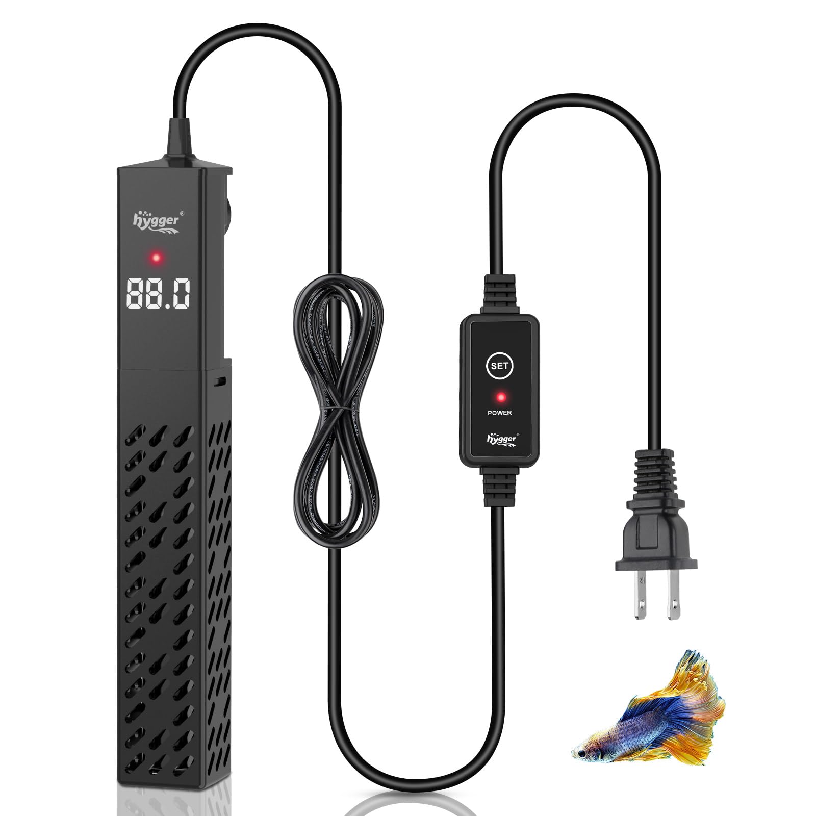 hygger Upgrade Ceramic Aquarium Heater, 300W Digital Fish Tank Heater ...