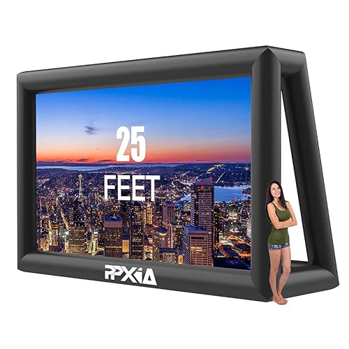 PPXIA Inflatable Movie Screen Outdoor Projector Screen for Outside 25ft ...