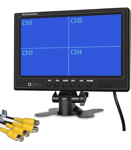 Car Dvd Player 7" TFT-LCD Car Rearview Quad Split Monitor, 4 CH Video ...