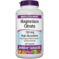 Webber Magnesium Citrate Capsules (150mg), 300 Capsules (Value Pack ...