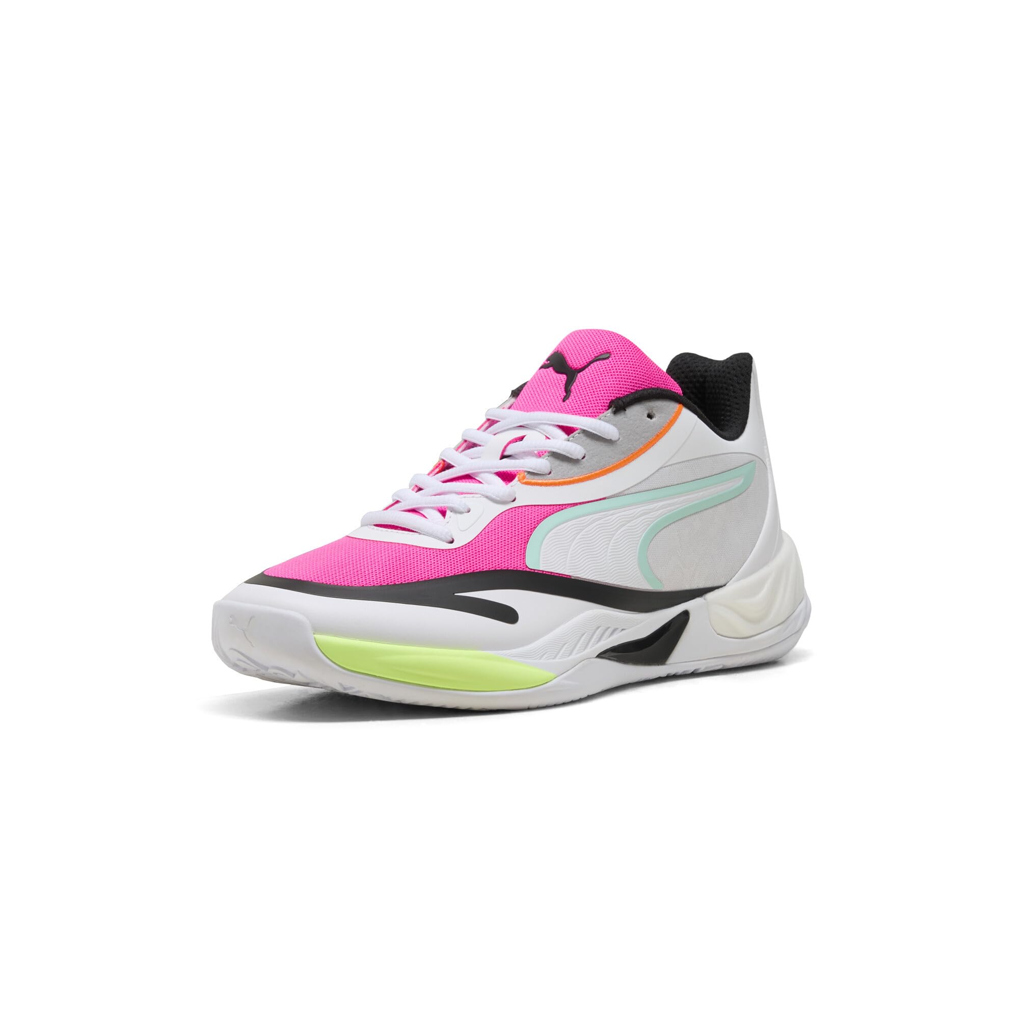 Puma Men's All-Pro Nitro Basketball Shoes, White-Mint Melt-Fluro Pink ...