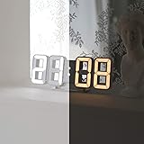 Amazon.com: mooas 3D Pure Mini White Gold LED Clock, Multi-Function LED Clock (Calendar, Alarm ...