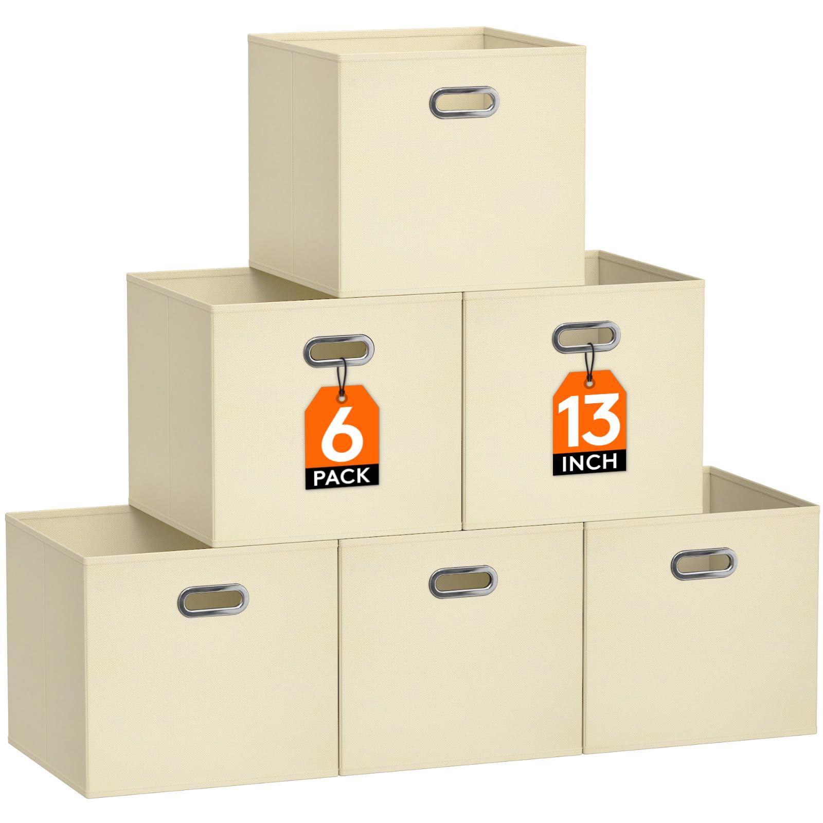 Lifewit 13 Inch Cube Storage Bins, 6 Packs Cube Storage Organizer ...