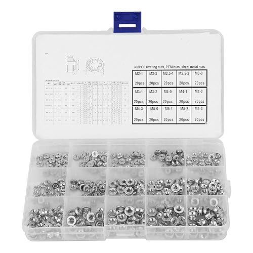 300PCS Pressure Riveting Nut, M2/M2.5/M3/M4/M5 Self-Clinching Nuts ...