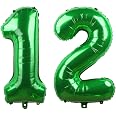 Amazon.com: Yijunmca Green 12 Number Balloons Giant Jumbo Number 12 32 ...