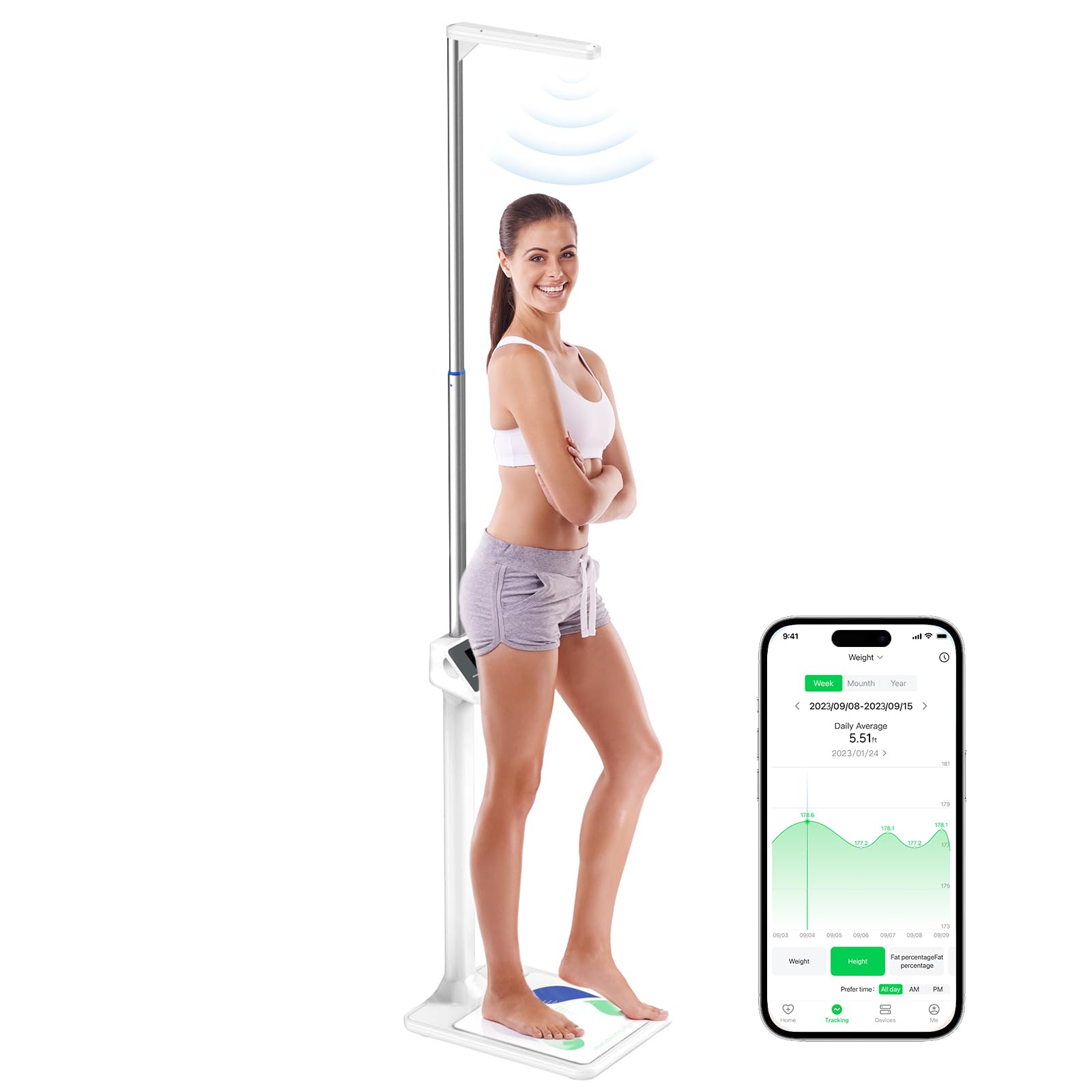 Mua arboleaf Digital Physician Scale, Ultrasonic Height and Weight Scale, Smart Body Composition ...