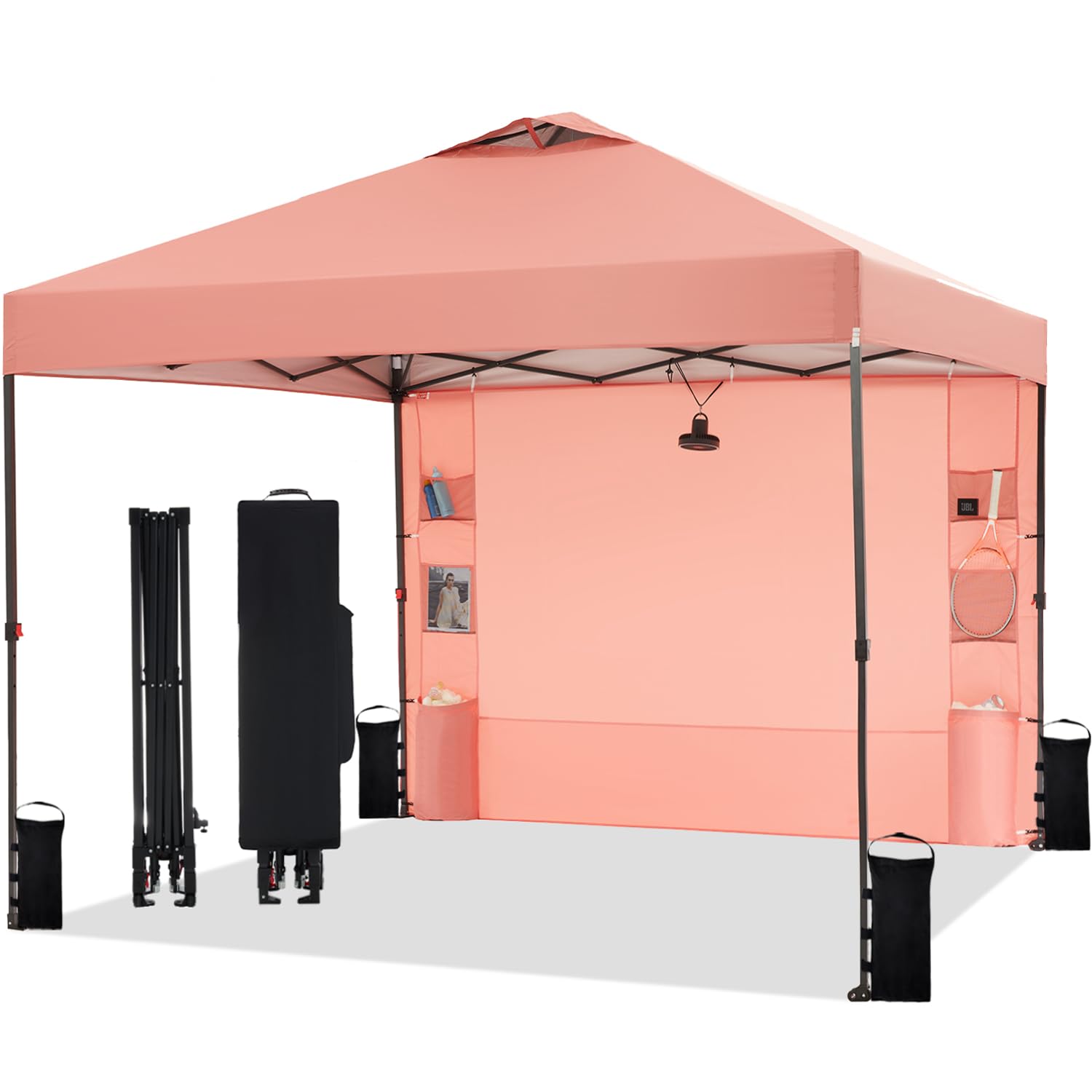 Tunbne 10'x10' Pop Up Canopy Tent with Sidewall and 6 Pockets, Patented ...