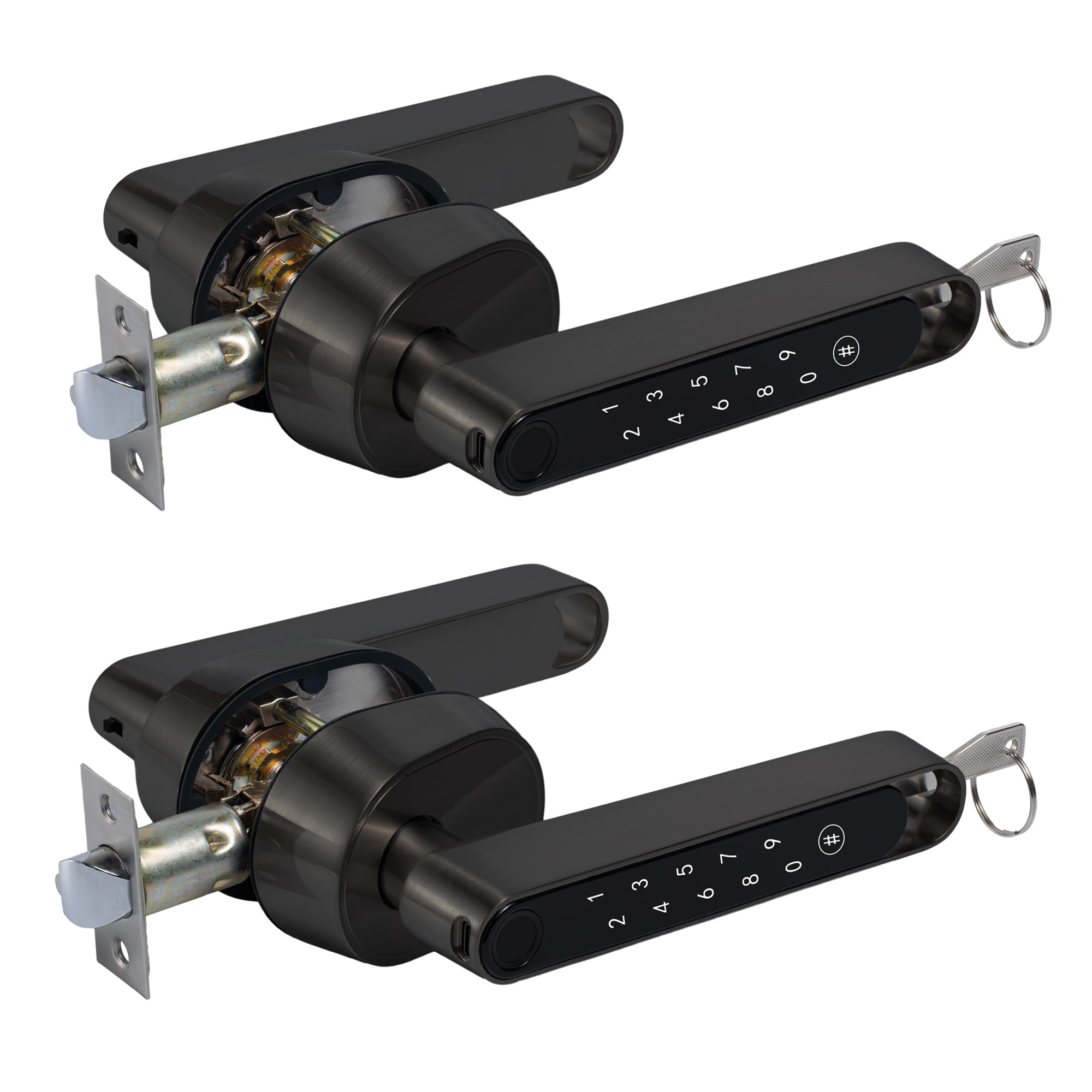 Stylrtop Universal Fingerprint Door Knob with Handle Keypad, Keyless ...