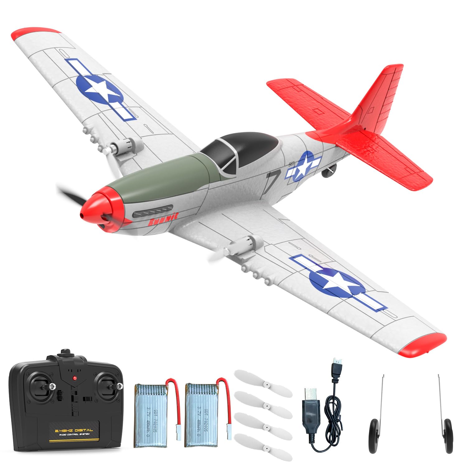 VOLANTEXRC 2 Channel RC Plane P51D Mustang RTF for Beginners, 2.4Ghz ...