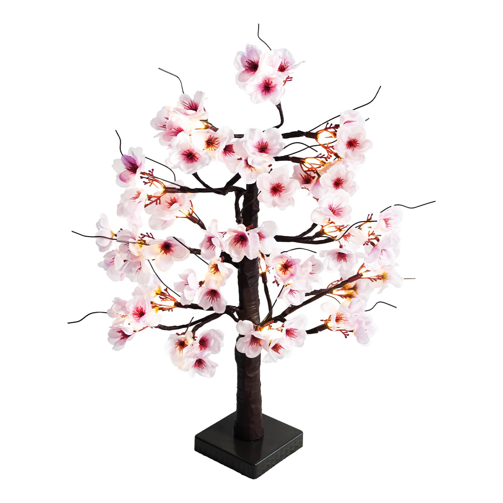 Uieke 24IN Lighted Cherry Blossom Tree 24 Warm White LED Tabletop ...