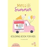Hello Summer Activity & Coloring Book for Kids: Summertime Simple ...