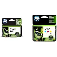 HP 952XL Black High Yield & HP 952 Cyan, Magenta, Yellow Original Ink ...