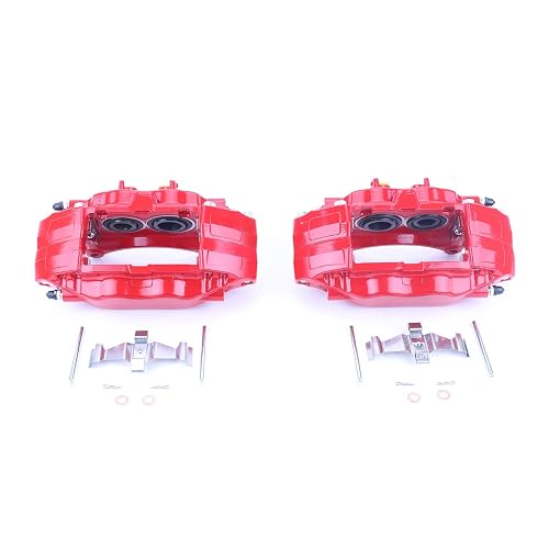 Power Stop Front S3698 Pair of High-Temp Red Powder Coated Calipers For ...