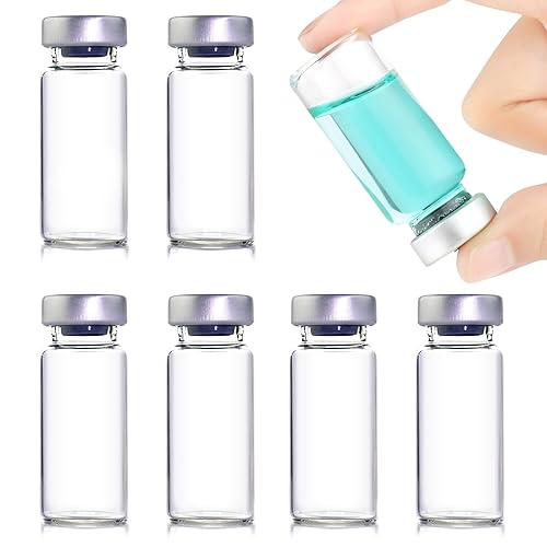 10 Pack 10ml Sealed Sample Vials, Transparent Glass Vials with Self ...