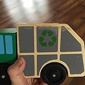 Amazon.com: Melissa & Doug Garbage Truck Wooden Vehicle Toy (3 pcs ...