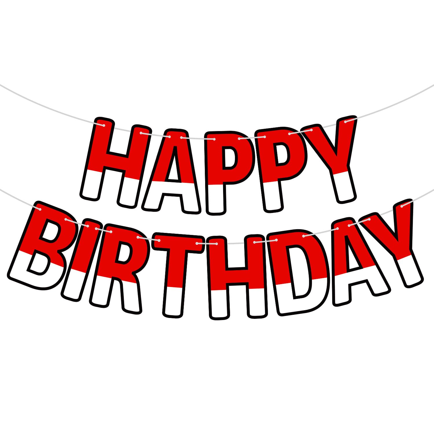 Cartoon Red and White Birthday Banner, Cartoon Animation Theme Birthday ...