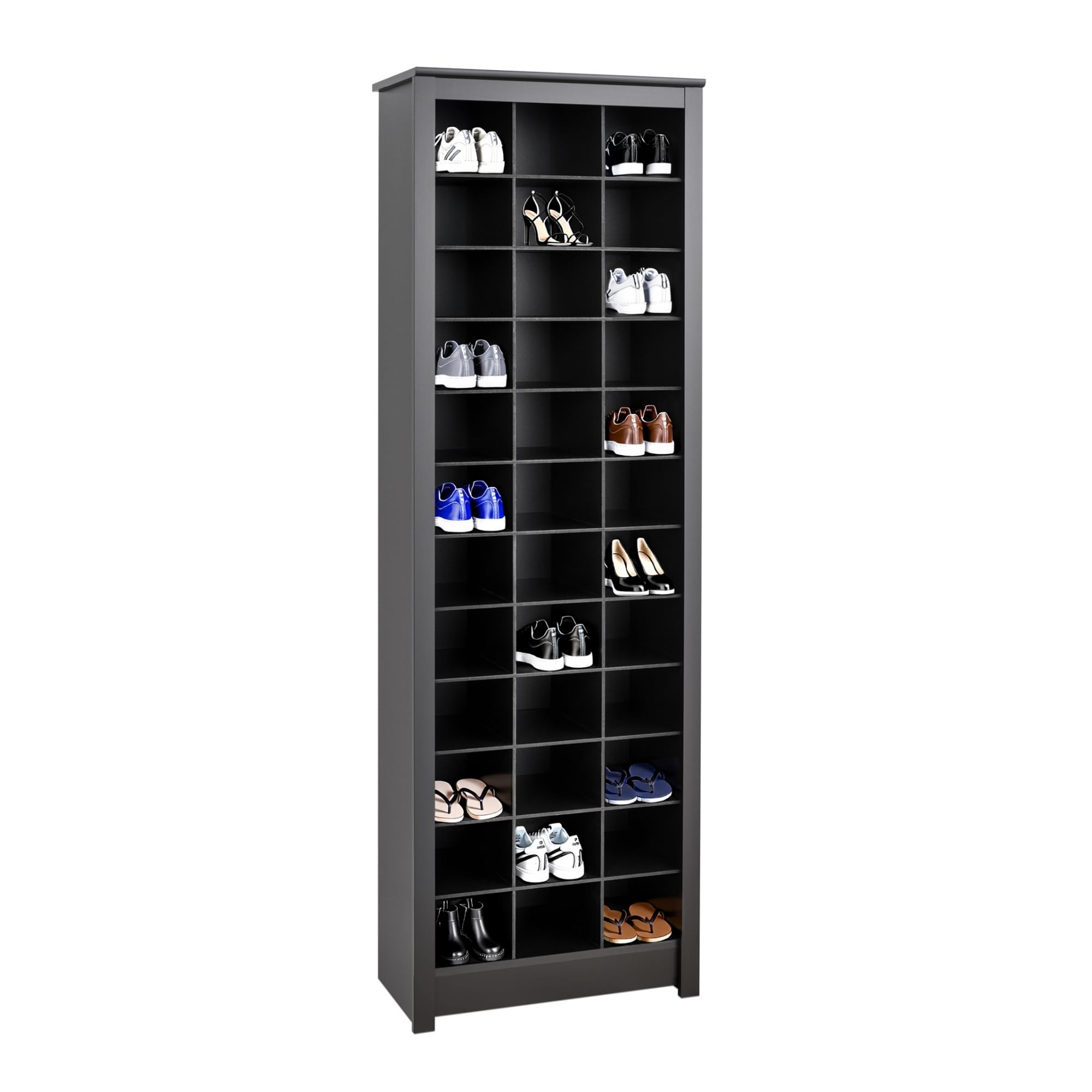 Prepac Elegant Black Shoe Storage Cabinet, Space-Saving Solution with ...