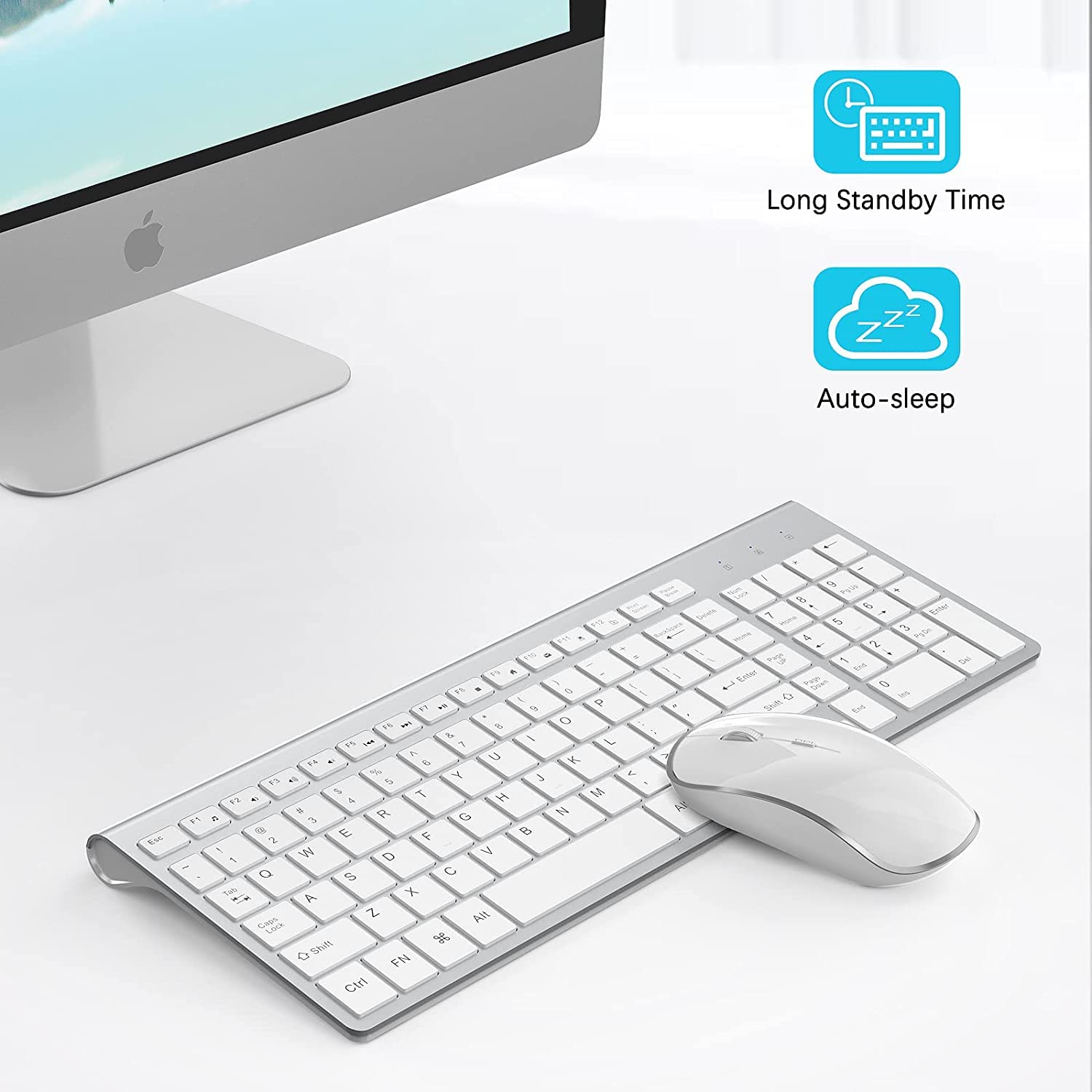 Mua Wireless Keyboard and Mouse,J JOYACCESS USB Slim Wireless Keyboard Mouse with Numeric Keypad ...