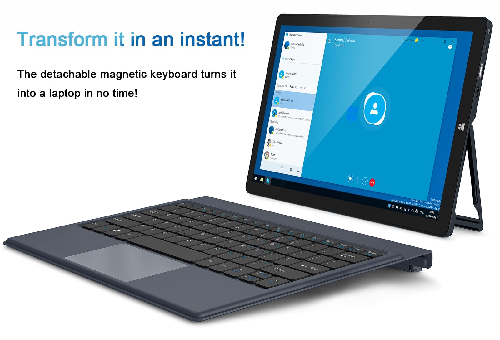 Mua AWOW Detachable 2 in 1 Laptop Touchscreen Windows 11, 8GB RAM 256GB ...