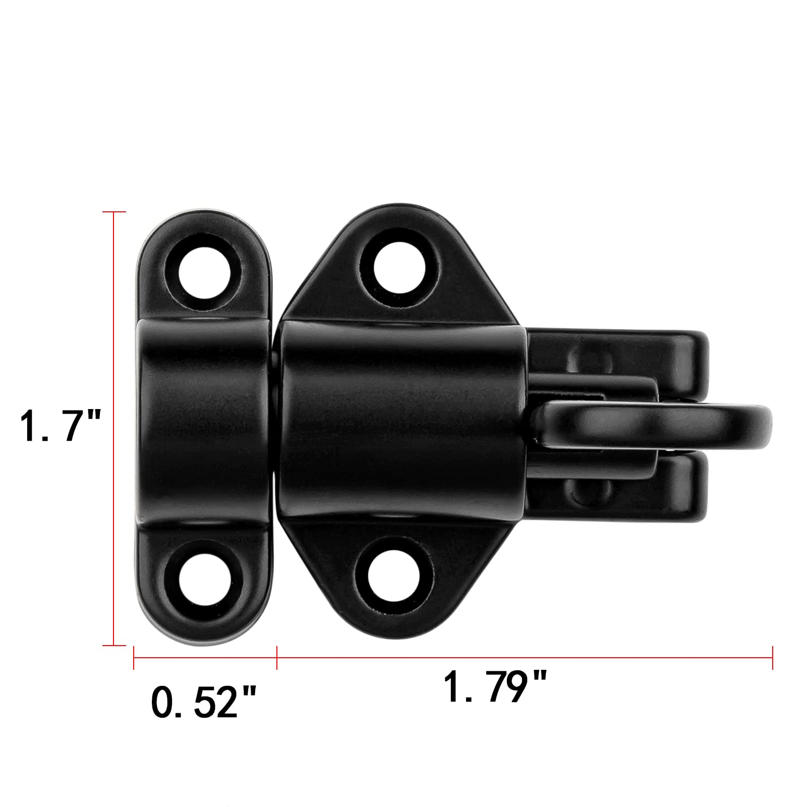 INIRET 3 Packs Self-Closing Latches，Black Spring Door Lock，Resilient ...
