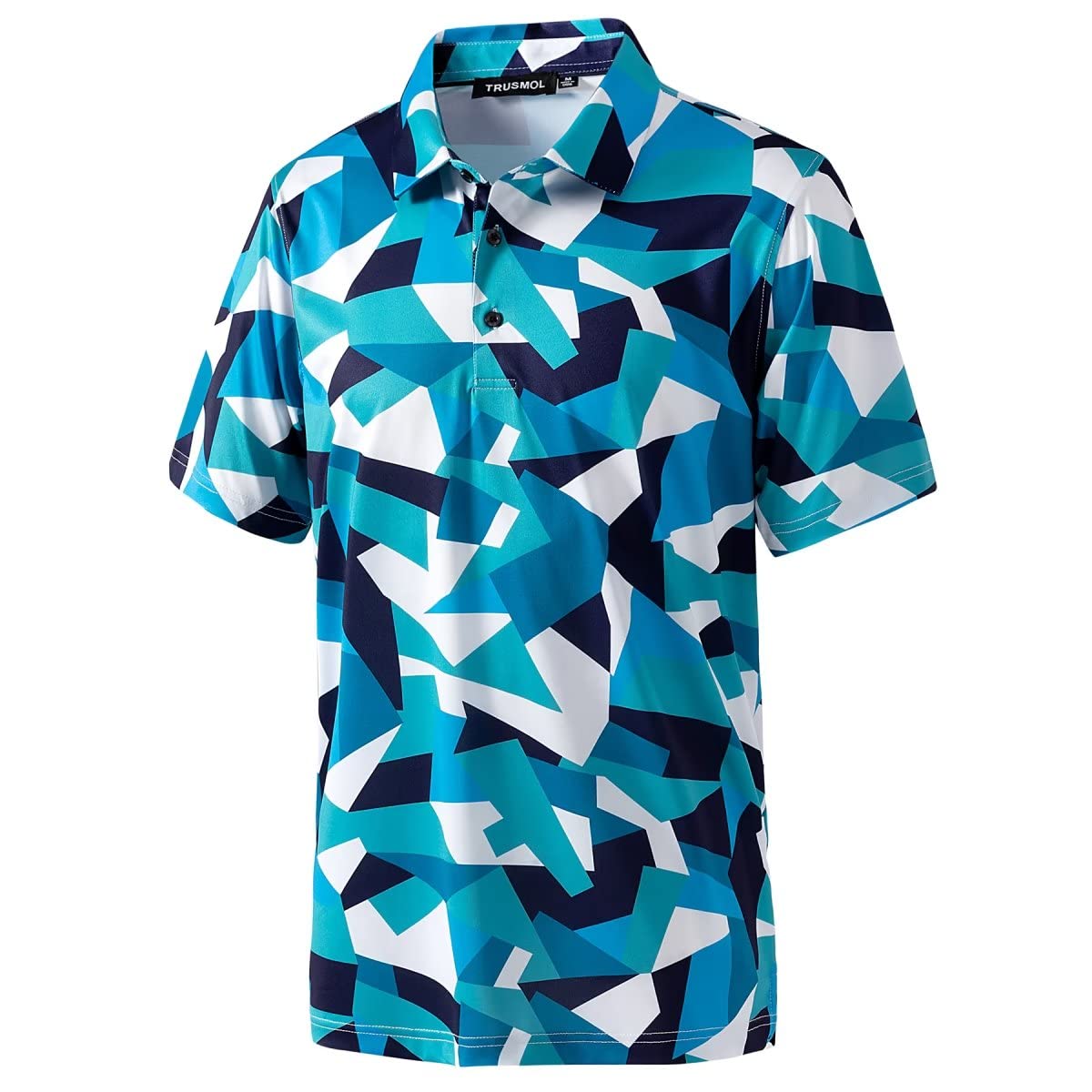 TRUSMOL Men's Golf Shirts Short Sleeve Dry Fit Print Moisture Wicking ...