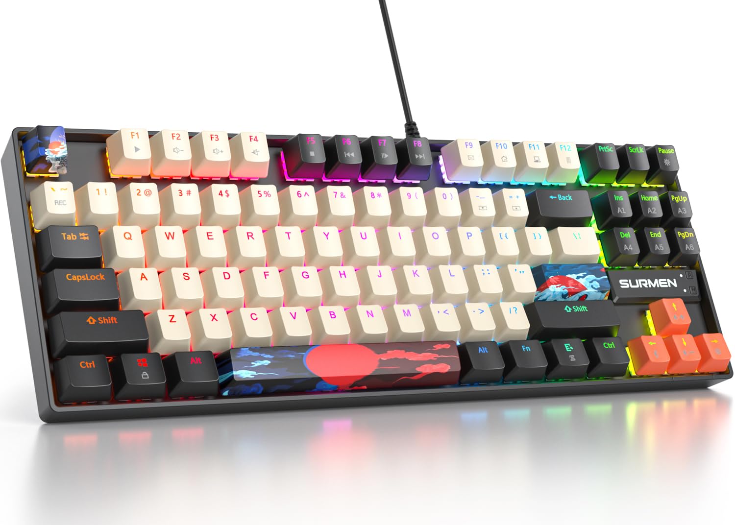 Mua Fogruaden RGB Wired 75% Percent Mechanical Keyboard with Red Switch ...