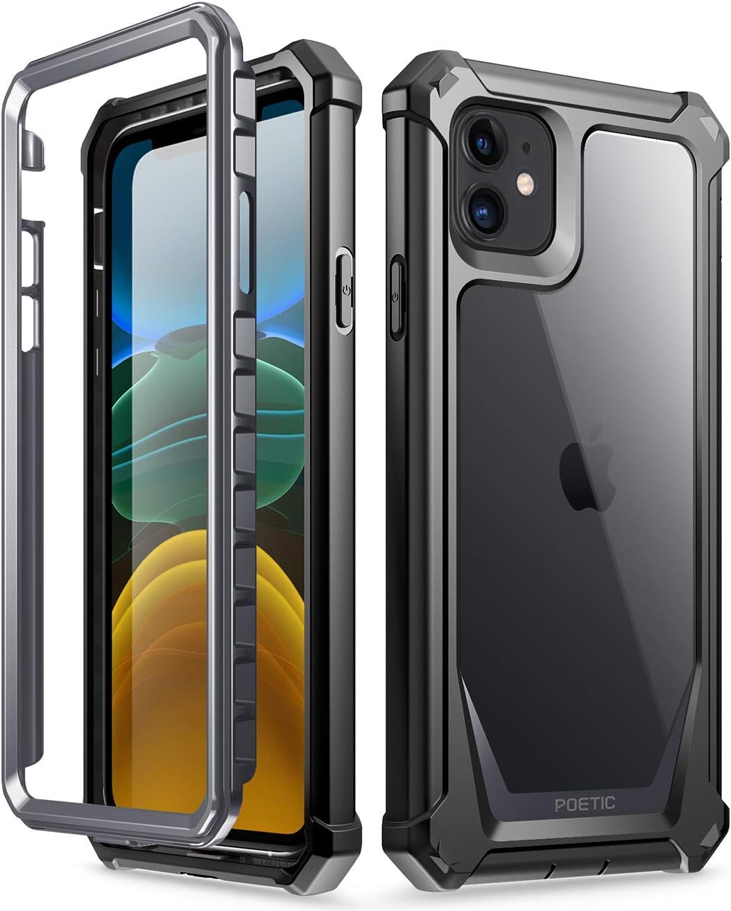 POETIC iPhone 11 Rugged Clear Case, Full-Body Hybrid Shockproof Bumper ...