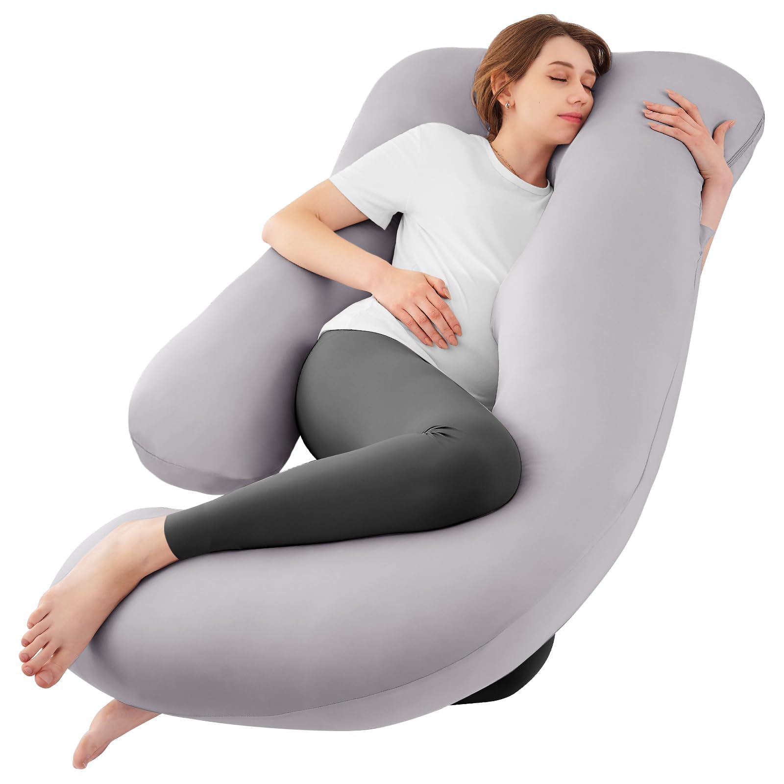 U Shaped Pillow U-Shaped Pregnancy Body Pillow With Cooling Cover ...