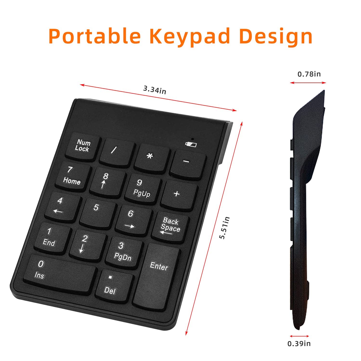 Mua Wireless Number Pad, Numeric Keypad 10 Key USB Keyboard, Financial ...