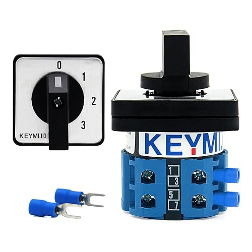 Keymoo 20A Rotary Changeover Switch 660V 4 Position 2 Poles 8 Terminals ...