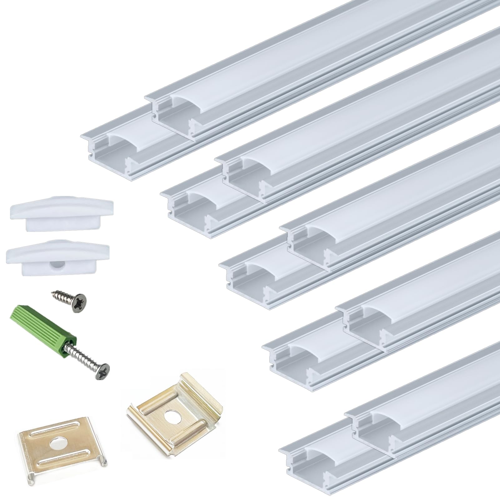 THMOOTHER Recessed LED Strip Channel Diffuser 10-Pack 6.56FT,23.5X7MM ...