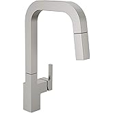 Delta Nicoli Brushed Nickel U-Spout Kitchen Faucet with Pull Down ...