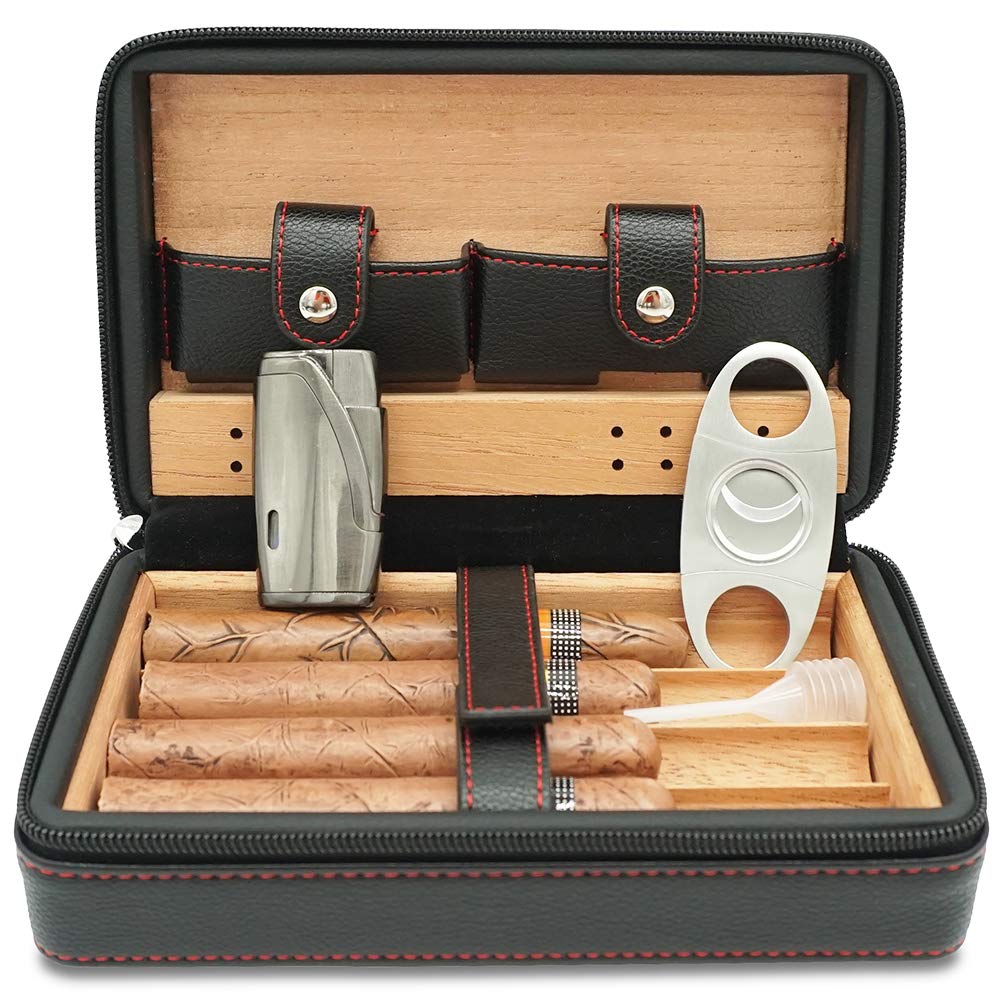 Mua CiTree Cedar Wood Travel Portable Leather Cigar Humidor Case with ...