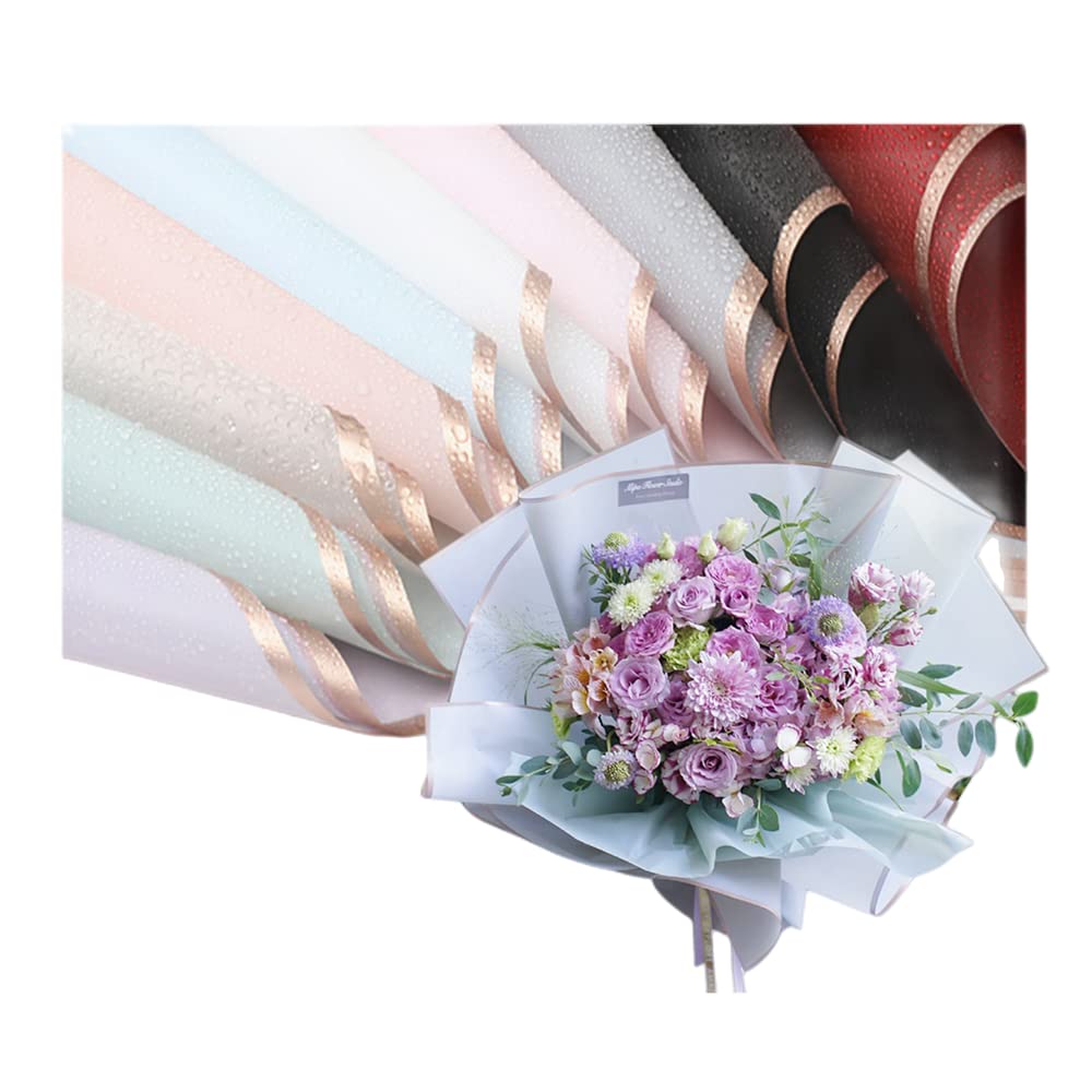 Rikyo 20pcs Bouquet Wrapping Paper,10 Color Double Side Pure Color ...