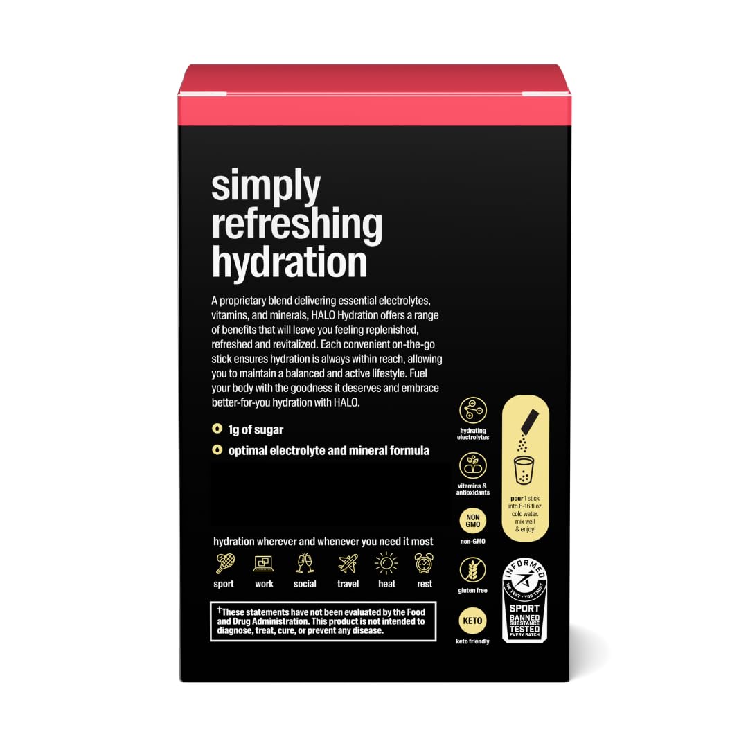 Halo Hydration - Electrolyte Drink Mix | Hydration Powder Packets ...