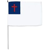 Amazon.com : Quality Standard Flags One Dozen Christian Stick Flag, 12 ...