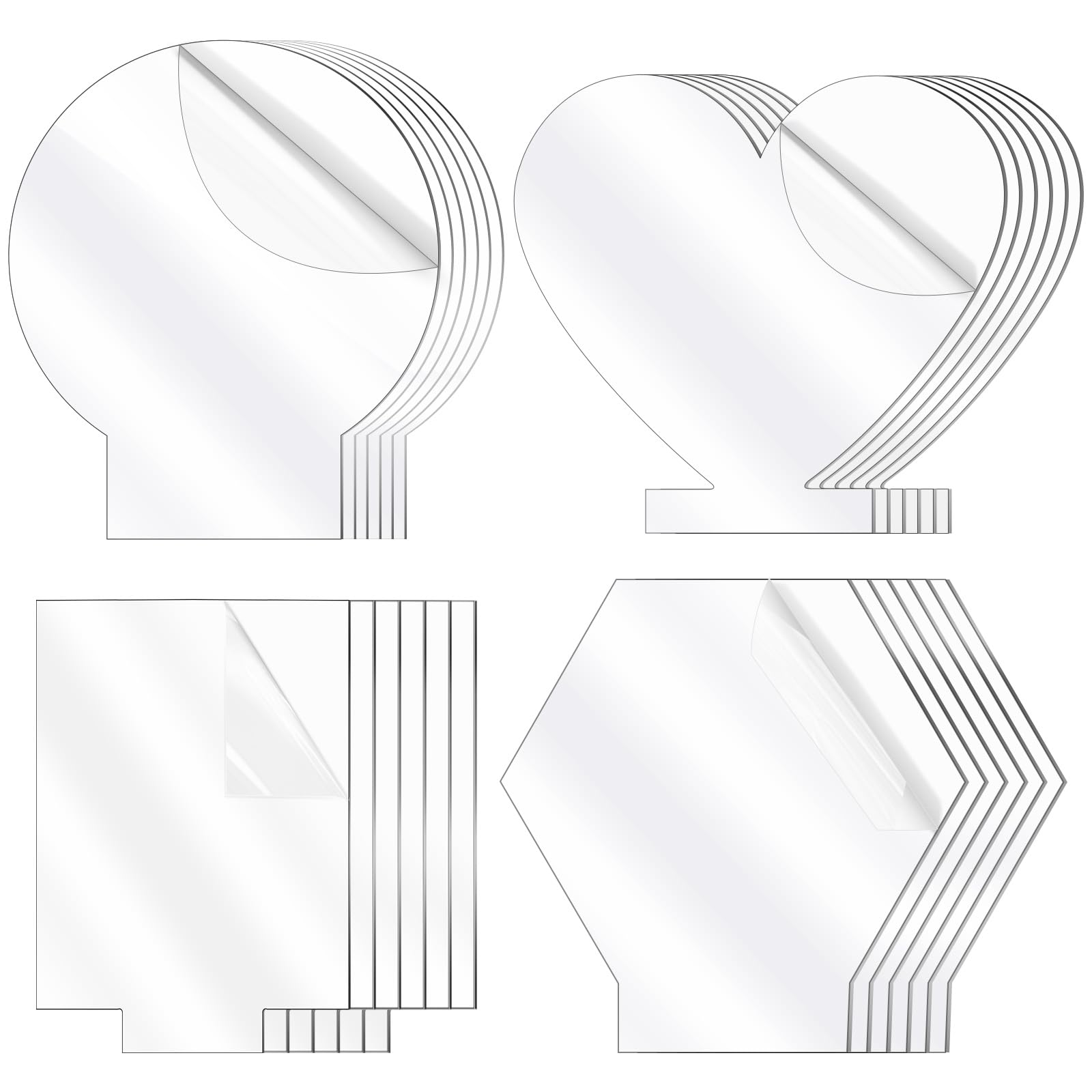 24 Pcs 2 mm Acrylic Blanks for Light Base Plastic Cast Clear Acrylic ...