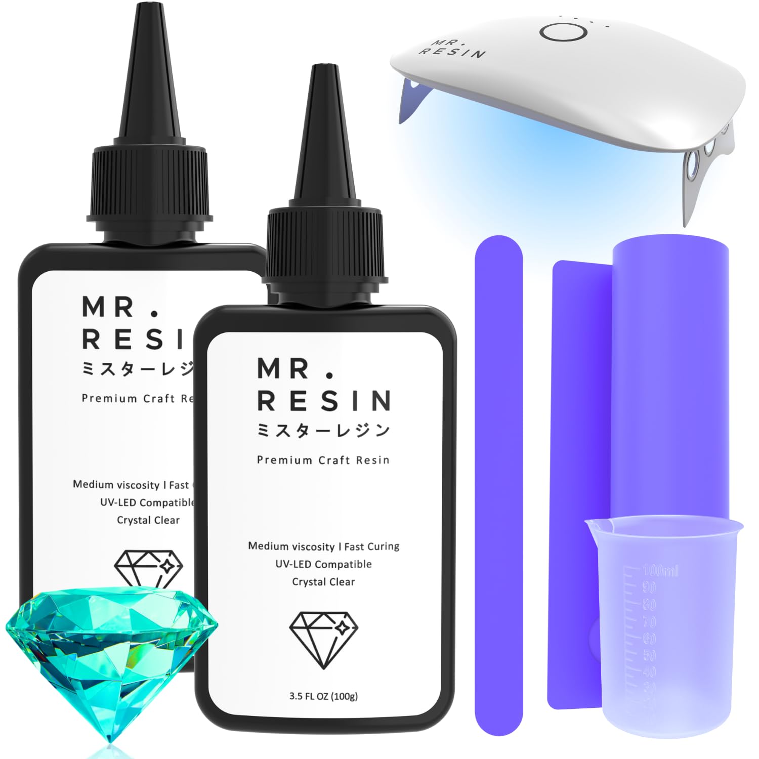 Mua MR. RESIN UV Resin kit with Light (200g Kit) Crystal Clear UV Epoxy ...