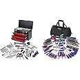 WORKPRO 408-Piece Mechanics Tool Set with 3-Drawer Heavy Duty Metal Box, W009044A & W009037A 322 ...