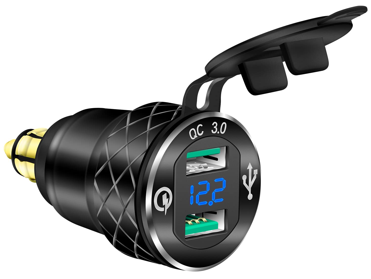 DaierTek DIN Hella Plug to Dual USB Charger Adapter for BMW Triumph ...