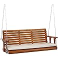 Amazon.com : VINGLI Heavy Duty 880 LBS Patio Wooden Porch Swing Outdoor with Extra Cushion ...