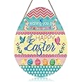 Amazon.com: Colorful Happy Easter Door Sign Plaque(9.1''x11.8 ...