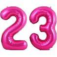 Amazon.com: Hot Pink 23 Number Balloons Giant 32 Foil Mylar Helium Big ...