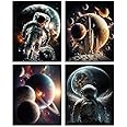 Amazon.com: Nilem Design Outer Space Wall Art Planet Posters Set of 4 ...